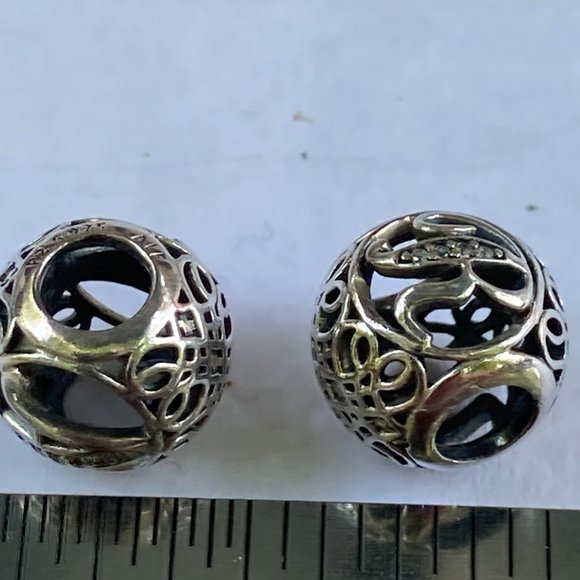 Pandora | Jewelry | 2 Pandora Sterling Silver Filigree Initial Charms A ...